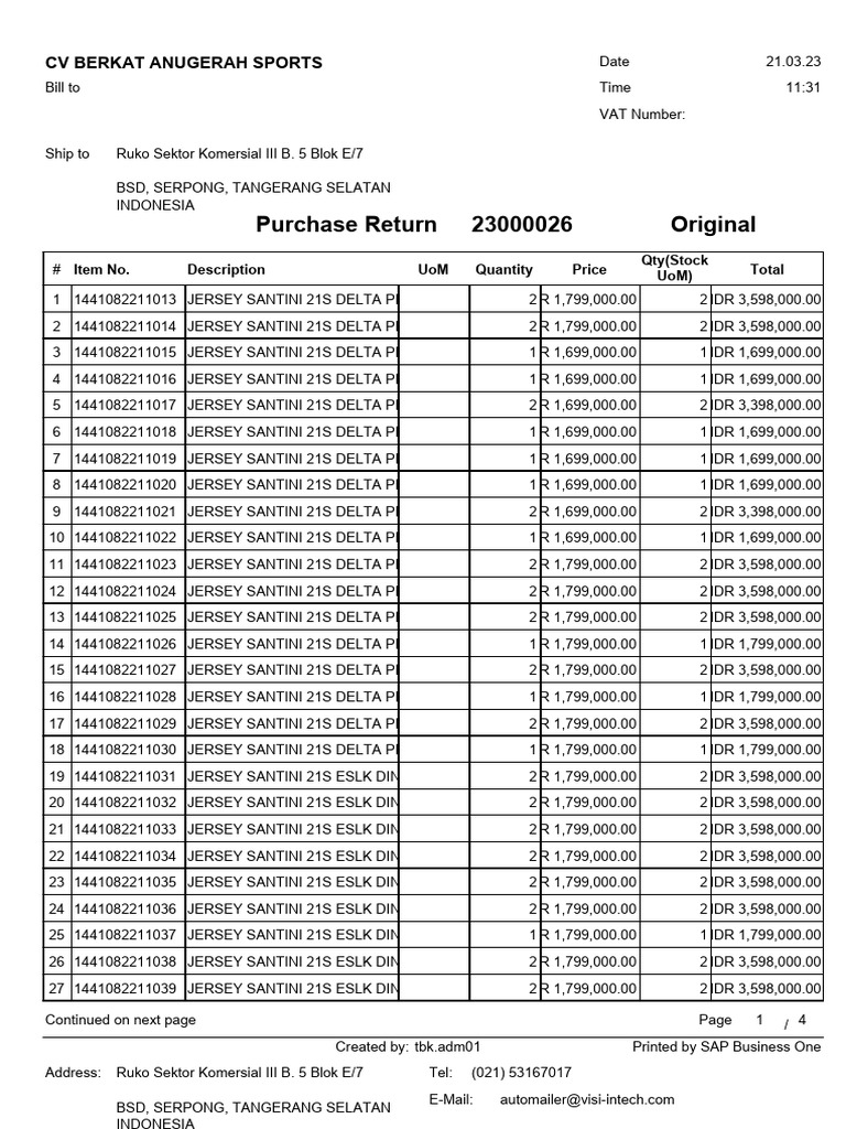 Goods Return - CVBERKATANUGRAH23000026 - 20230323 - 113201 | PDF