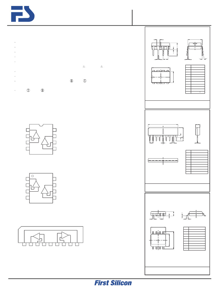 FA358 Dual Operational Amplifier Specs | PDF | Operational Amplifier ...