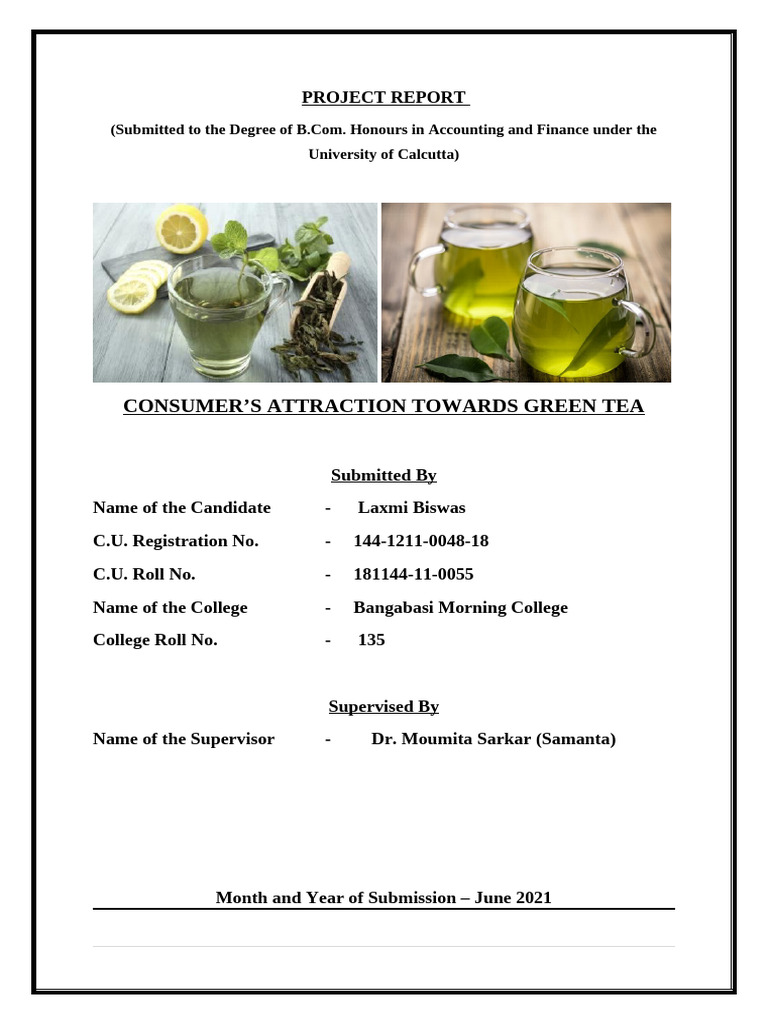 Consumer's Attraction Towards Green Tea | PDF | Tea