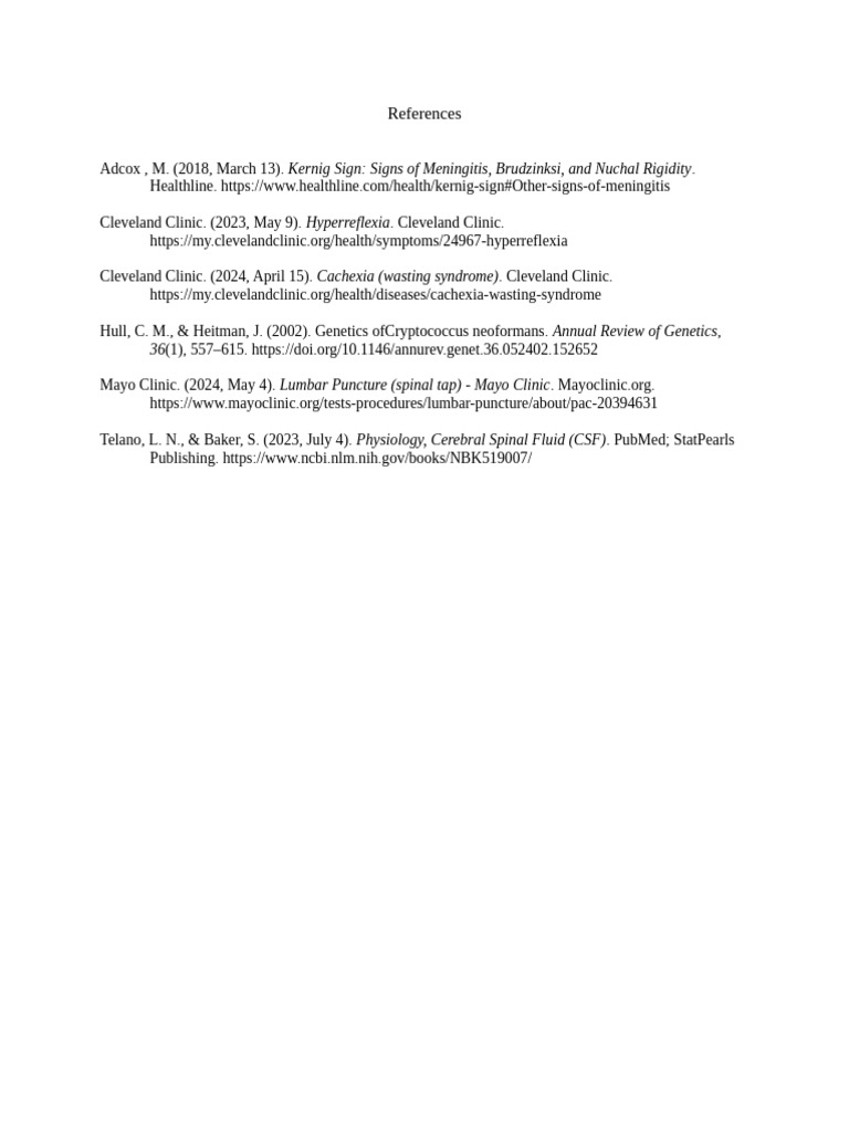 Nurmic and Meningitis Signs | PDF