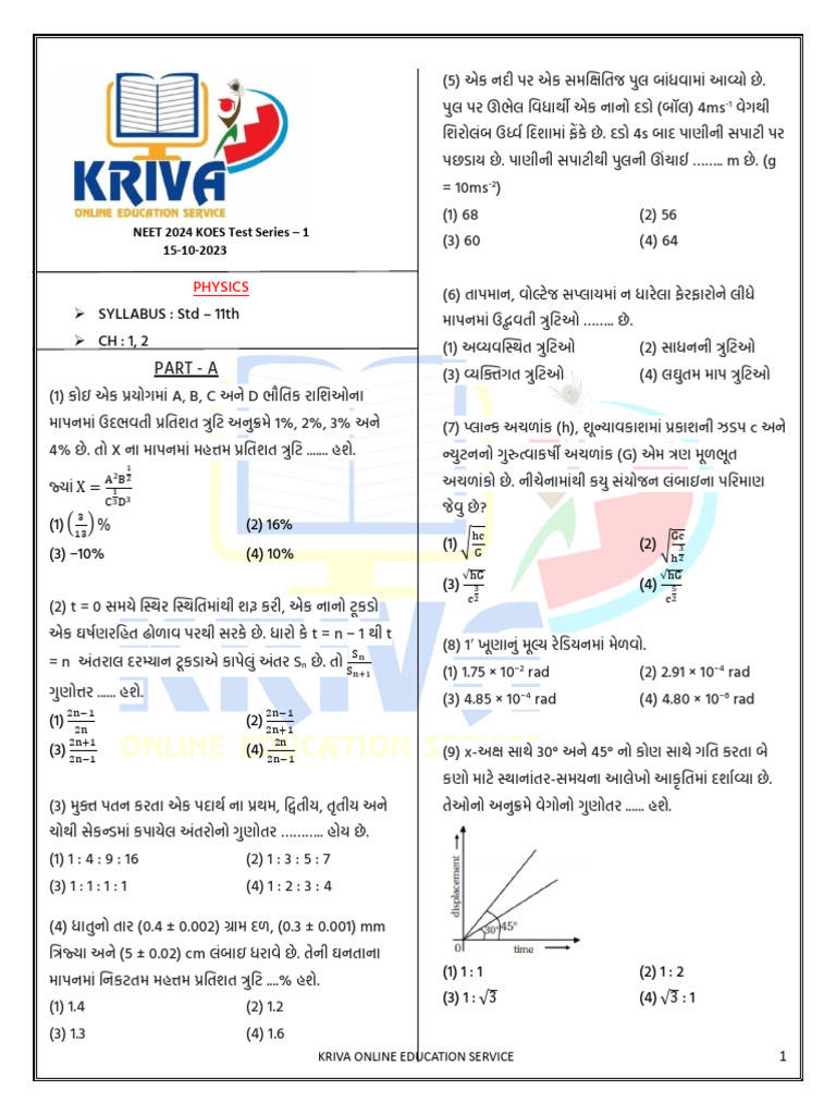 neet test 1 | PDF