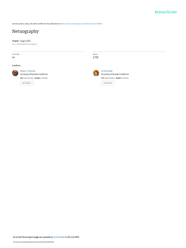 NetnographychapterUG RKSept302020ugauthor | PDF | Ethnography | Data