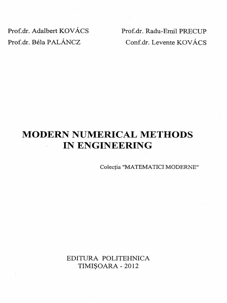 Modern Numerical Methods in Engineering | PDF | Finite Element Method ...