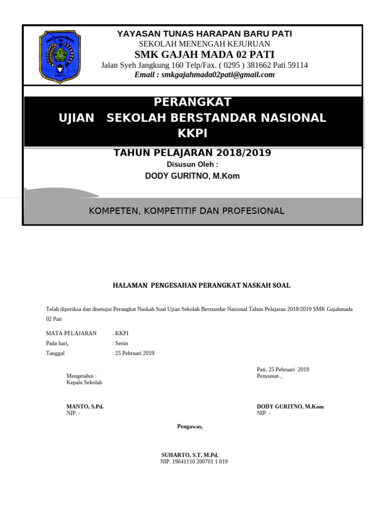 Cover - Pengesahan KKPI | PDF