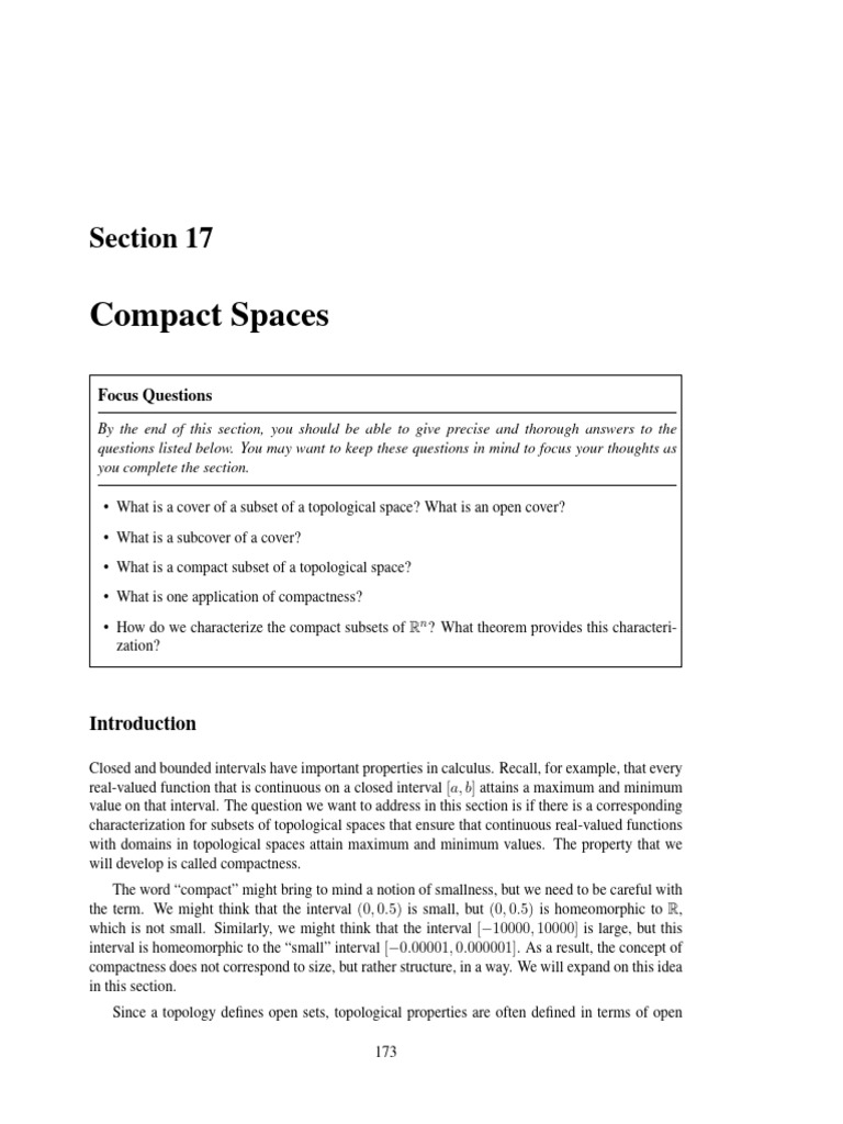 Compact Spaces | PDF | Compact Space | Continuous Function