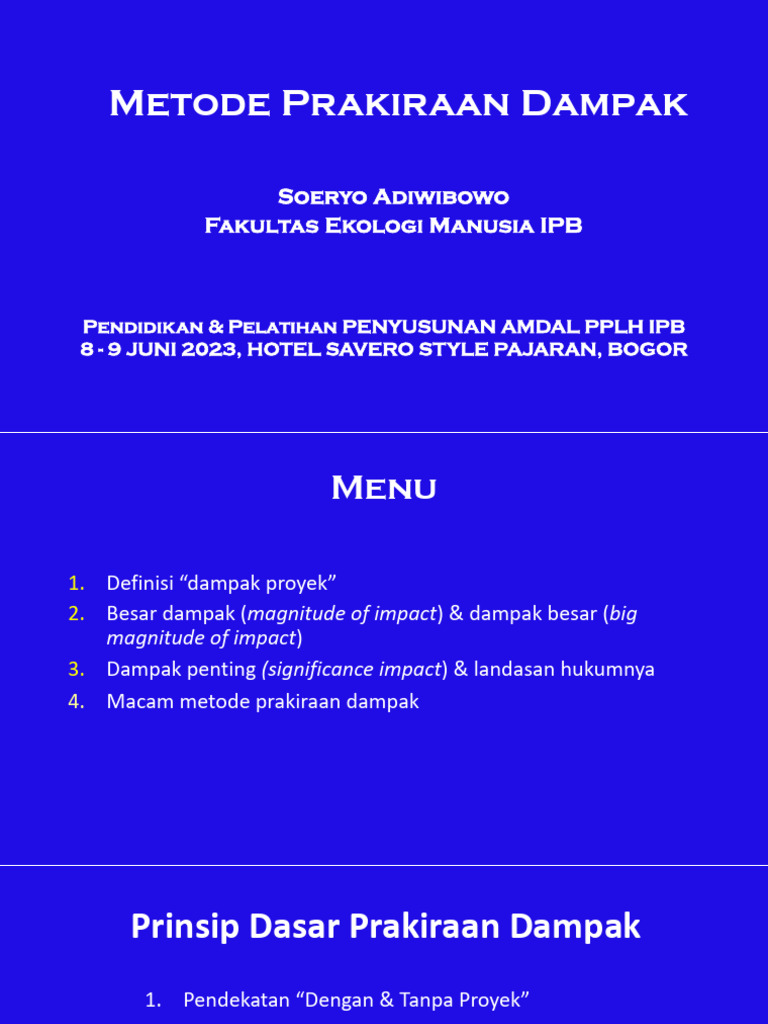 06-08-2023 Metode Prakiraan Dampak PPLH IPB 2023 | PDF