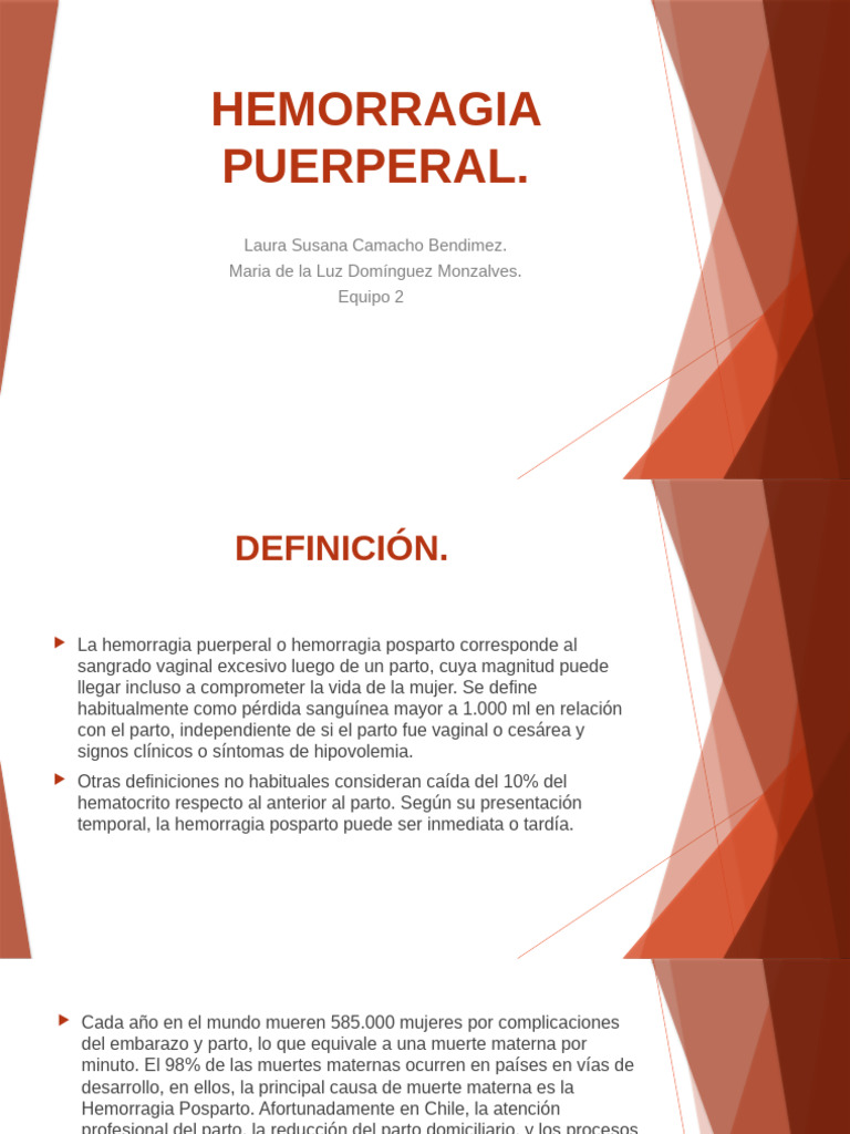 Hemorragia Puerperal | PDF | Parto | Periodo posparto