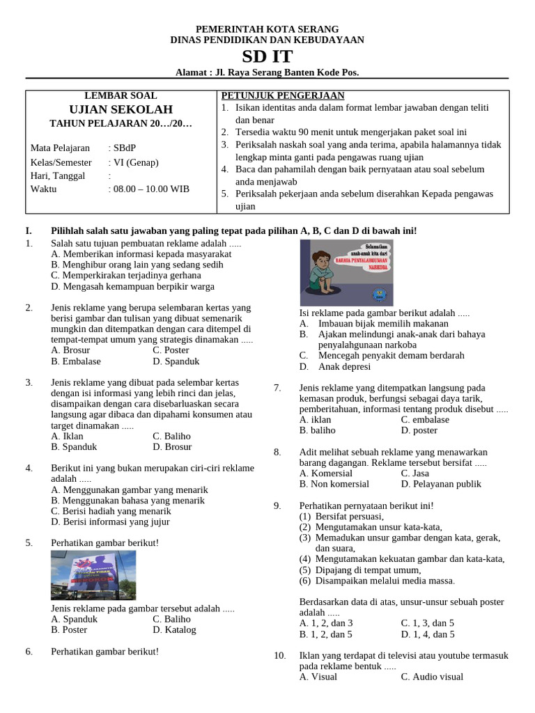 Soal US SBDP Kelas 6 SD | PDF