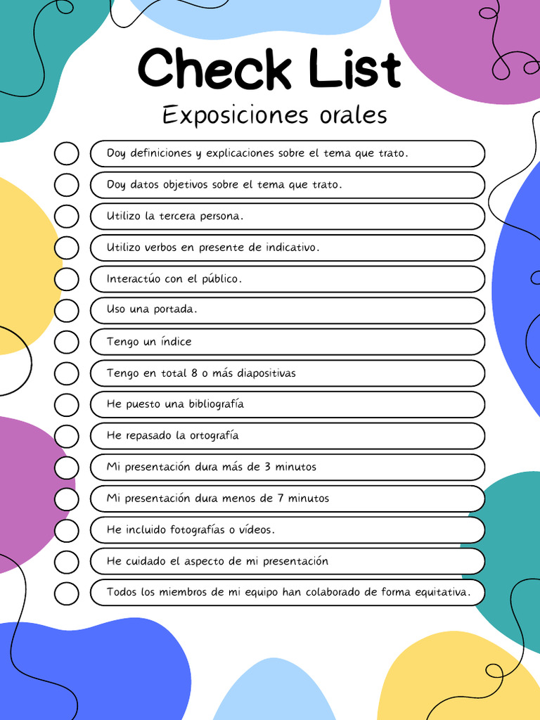 Checklist Exposiciones Orales | PDF