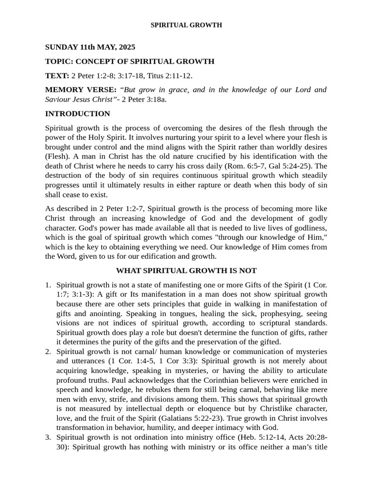 Understanding Spiritual Growth in Christ | PDF | Jesus | Love