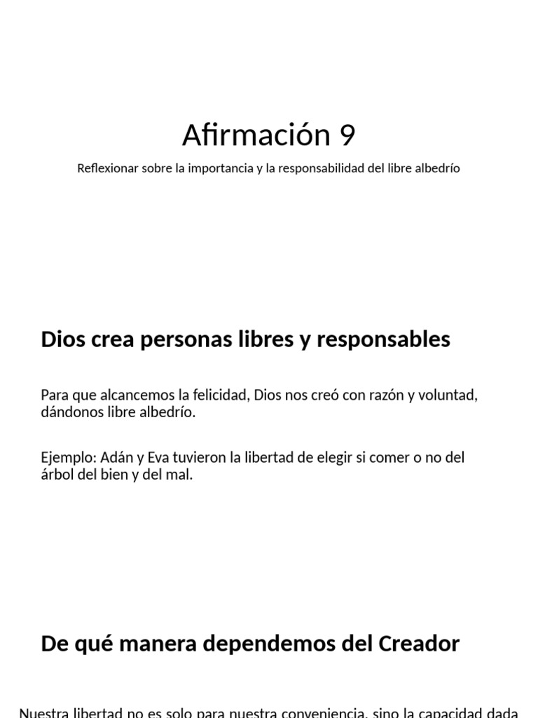 Afirmacion9_NOVENO__1_ (1) | PDF | Libre albedrío | Pensamiento