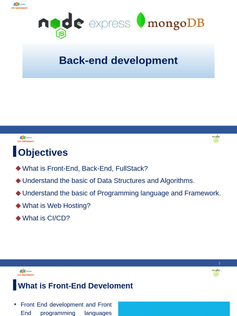 Slot1.1 What is Back End Development | PDF | Databases | Software ...