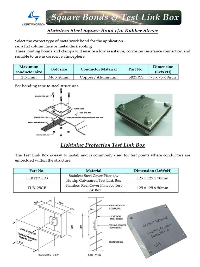 Square Bond Test Link Box New | PDF