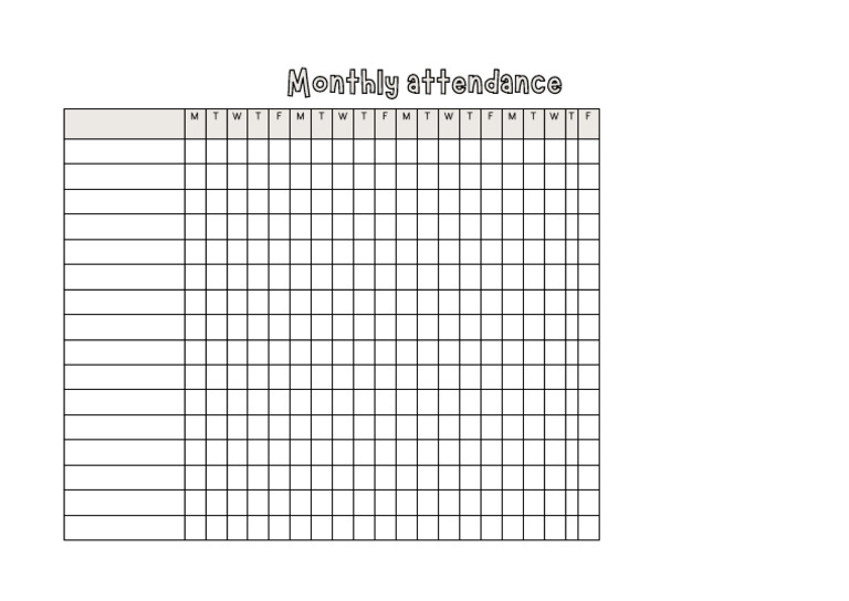 White Brown Simple Monthly Attendance List - PDF 2 | PDF