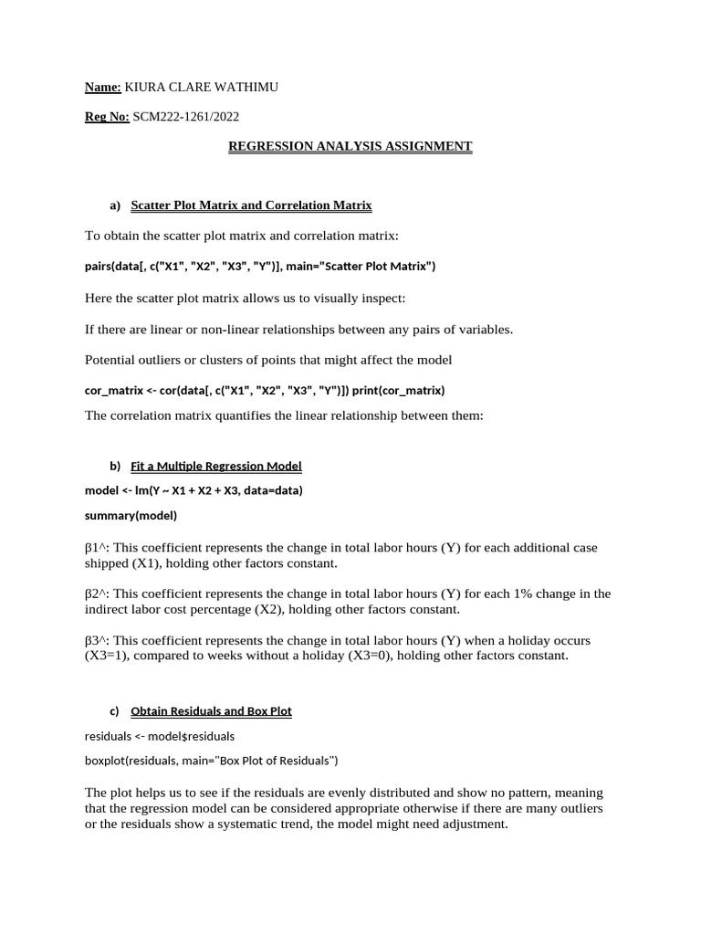 Regression Modelli NG Assignment | PDF | Scatter Plot | Regression Analysis