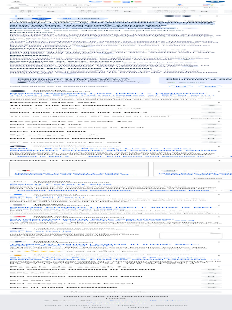 bpl category - Google Search | PDF | Poverty | Poverty & Homelessness