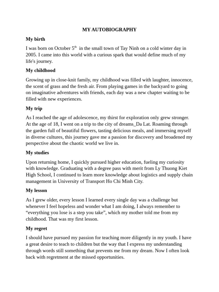 My Autobiography | PDF