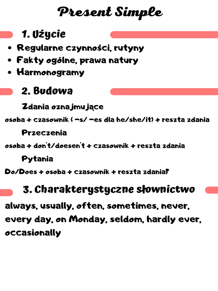 Czasy Angielski Dla 8kl. | PDF