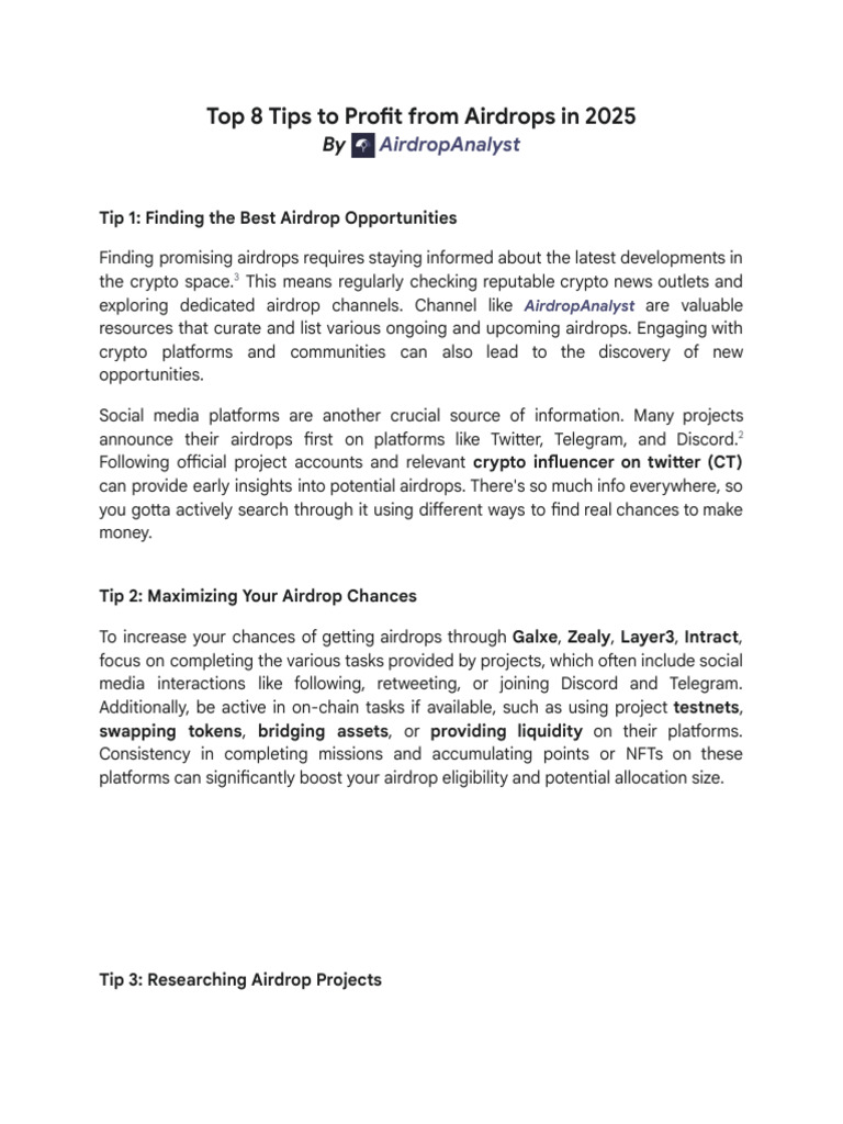 Free Airdrop Guide | PDF | Cryptocurrency