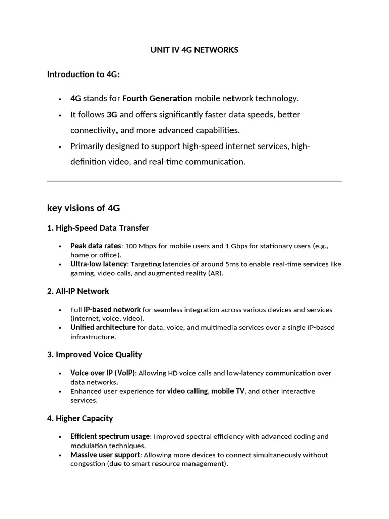 Overview of 4G Network Features | PDF | Lte Advanced | 4 G