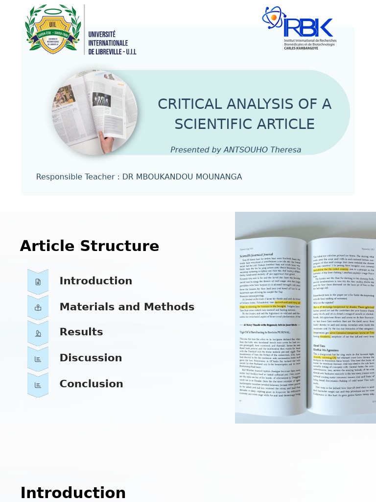Critical Analysis of A Scientific Article | PDF | Methodology | Data