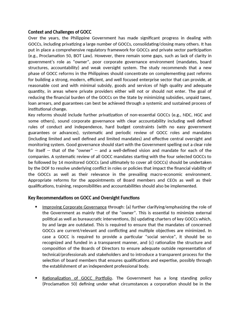 GOCC Additional Research | PDF | Audit | Government Budget Balance