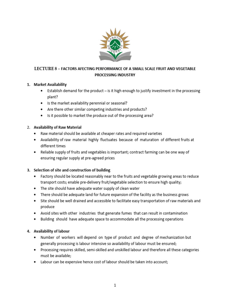 Small Scale Fruit Processing | PDF | Vegetables | Rodent