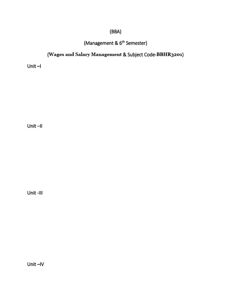 BBA 6th Sem Question Bank HR | PDF | Salary | Wage