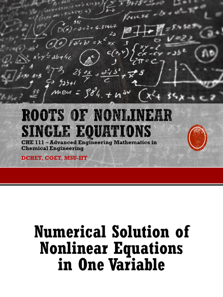 2-Roots of Nonlinear Single Equations | PDF | Equations | Numerical Analysis
