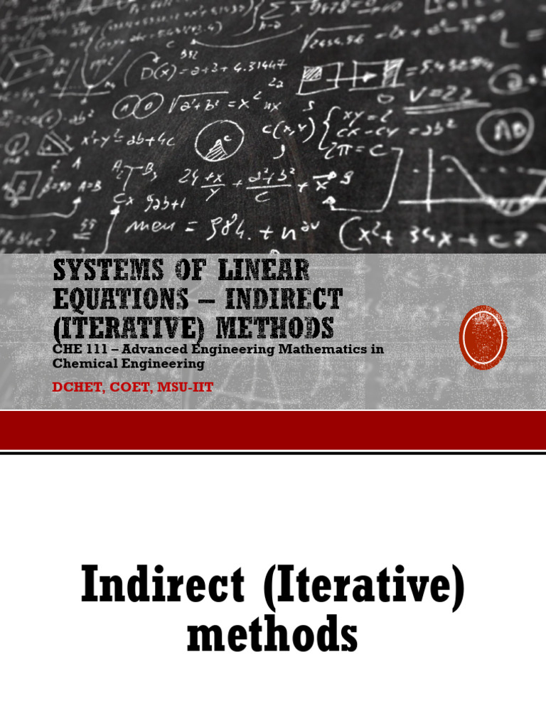 3-Systems of Linear Equations Indirect Methods | PDF | System Of Linear ...