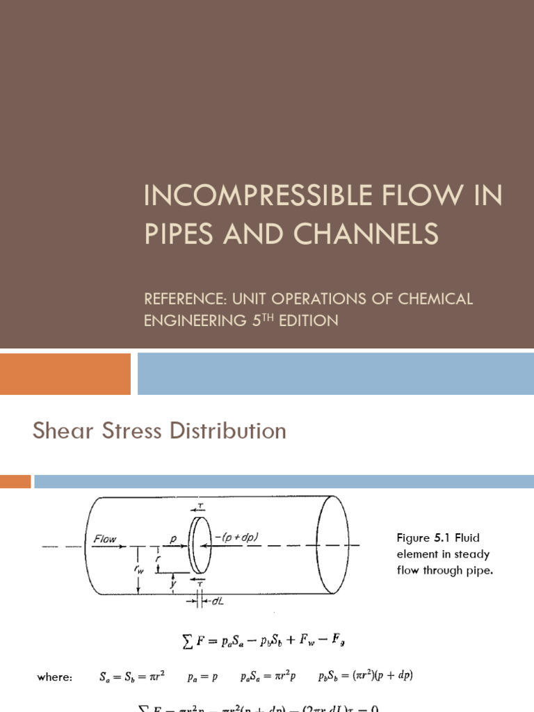 Incompressible Flow in Pipes and Channels | PDF | Fluid Dynamics | Shear Stress