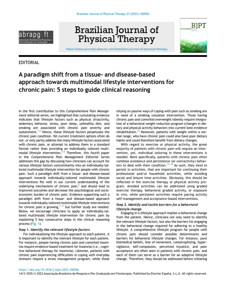 4 A Paradigm Shift From A Tissue and Disease Based Approach Towards Multimodal Lifestyle ...