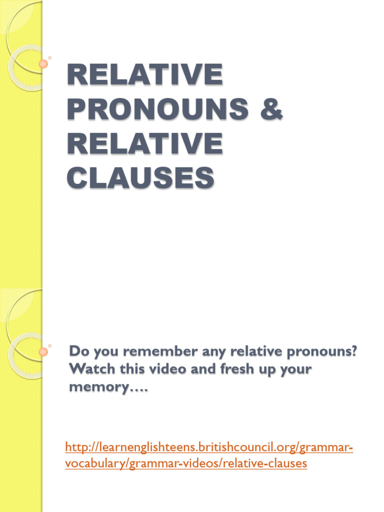 Understanding Relative Pronouns & Clauses | PDF