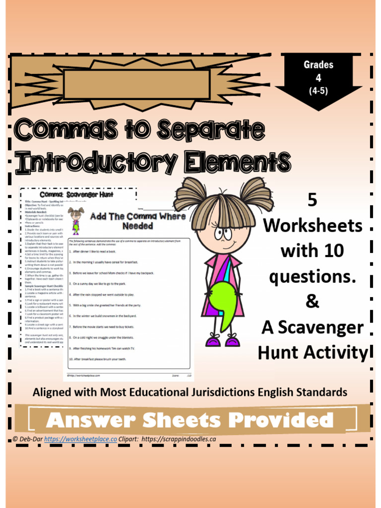 Comma Worksheets Introductory Elements | PDF | Comma