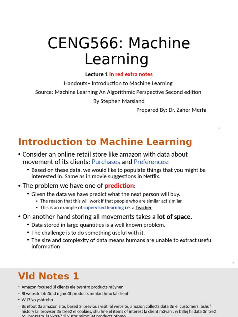 Lecture 1 - Introduction To Machine Learning-HO - Ch0 | PDF | Probability Distribution ...