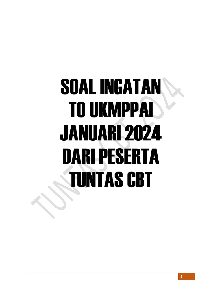 Soal Ingatan UKMPPAI Januari 2024 | PDF