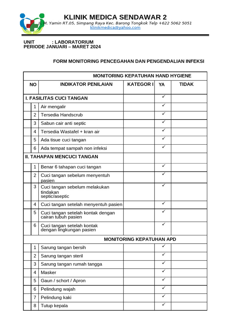 FORM MONITORING Ppi Kms 2 LABORATORIUM | PDF