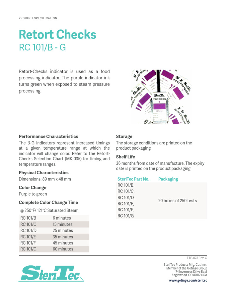 Retort-Checks Color Change Indicators | PDF