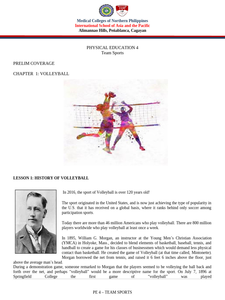 Module 1 Pe 4 Team Sports | PDF | Volleyball | Team Sports