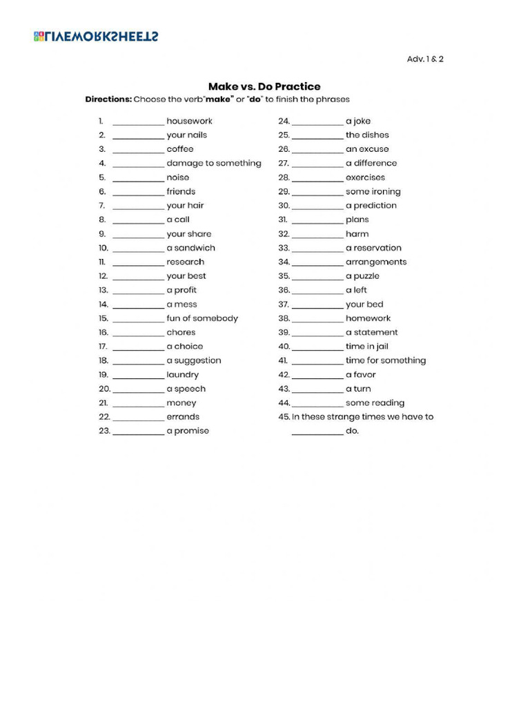 Make Vs Do Test | PDF