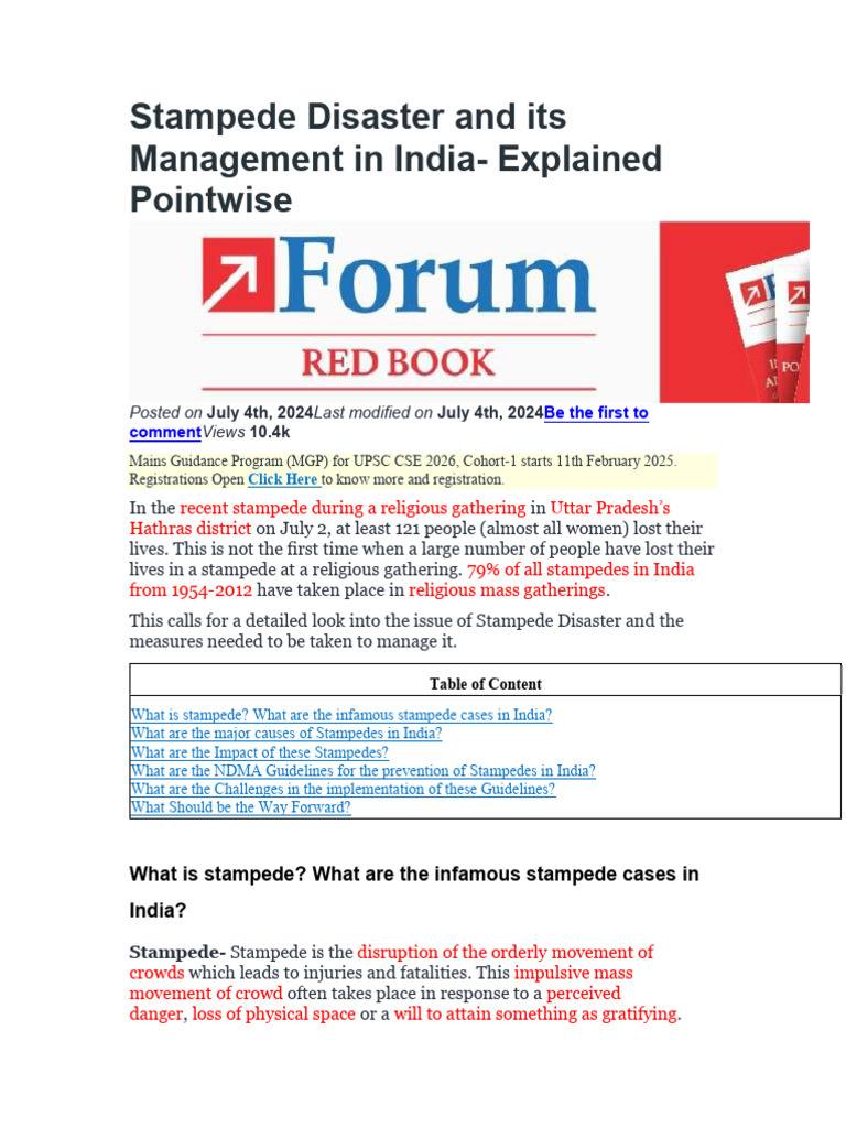 Disaster Management in India | PDF | Emergency Management | Closed ...