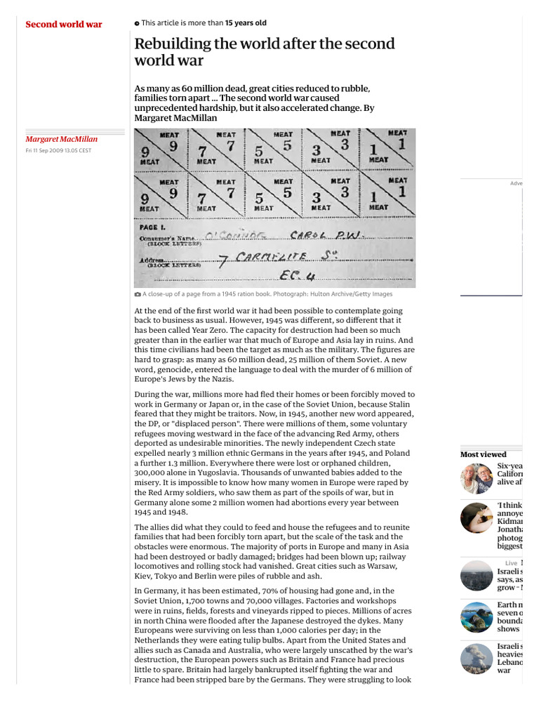 Carmelite: Rebuilding The World After The Second World War | PDF | British Empire | Nazi Germany