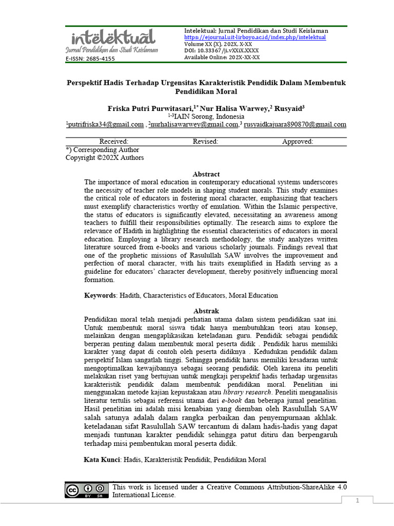 Artikel Hadis Tarbawi k. 5 | PDF