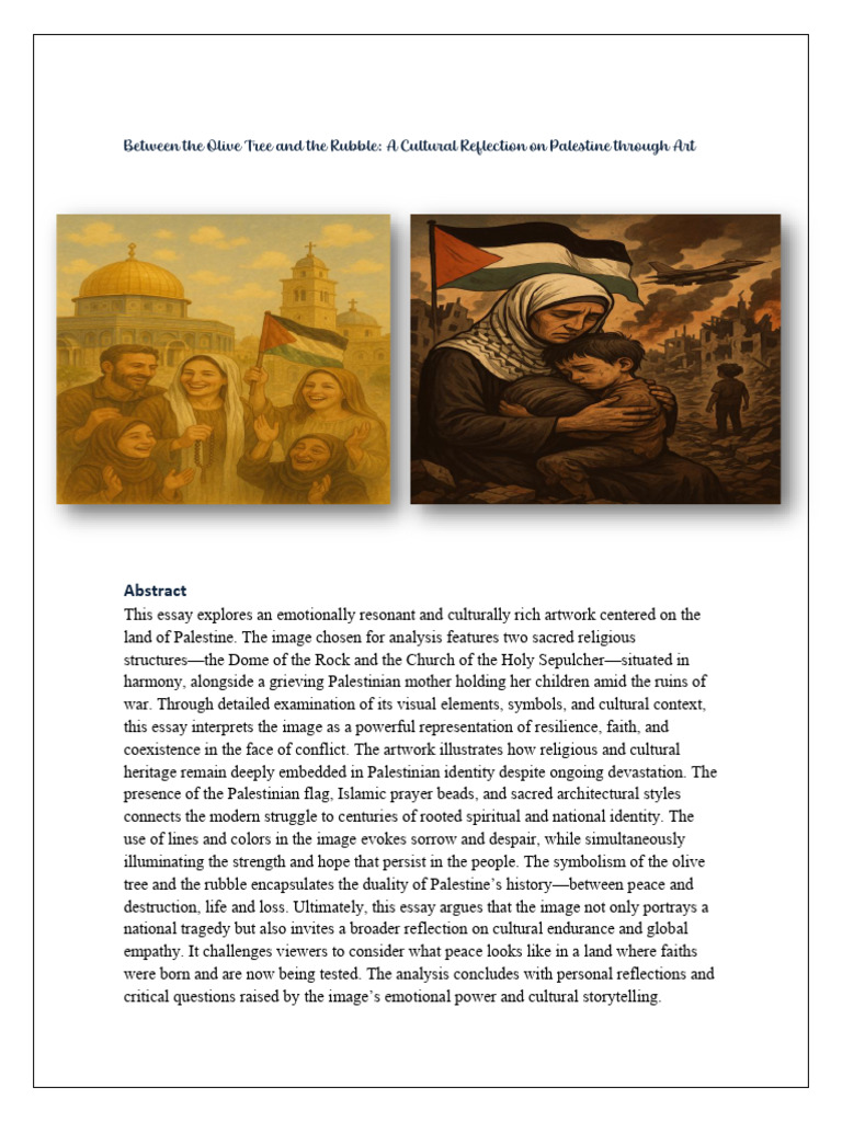 Palestine Art and Culture Essay Copy 2 | PDF | Image | Palestinians