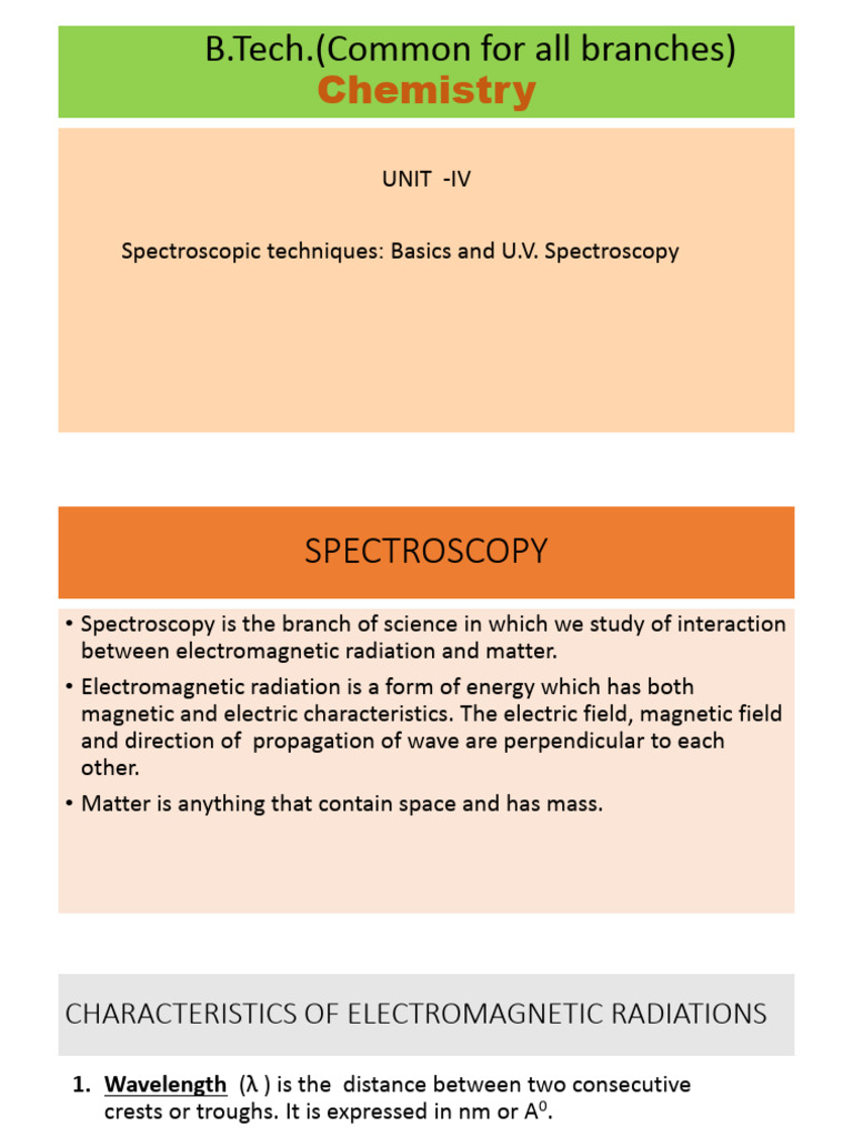 UV Spectroscopy Basics and Applications | PDF | Electromagnetic ...