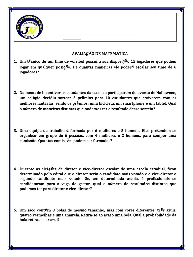 modelo de prova | PDF