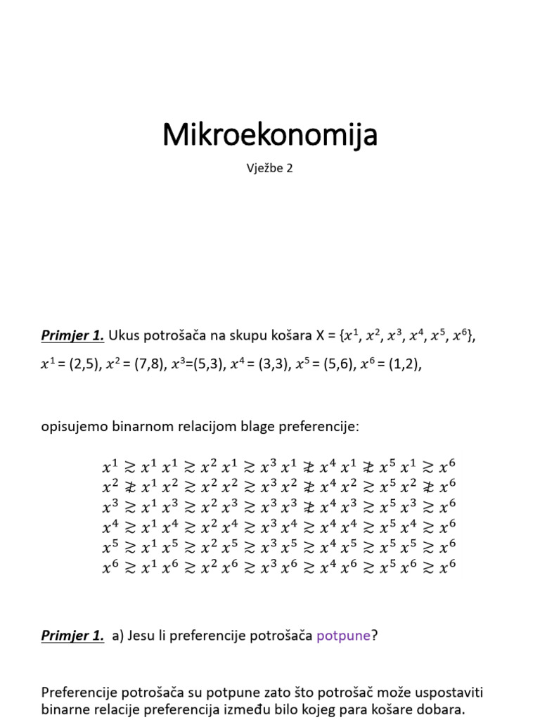Vježbe 2 - Mikroekonomija | PDF