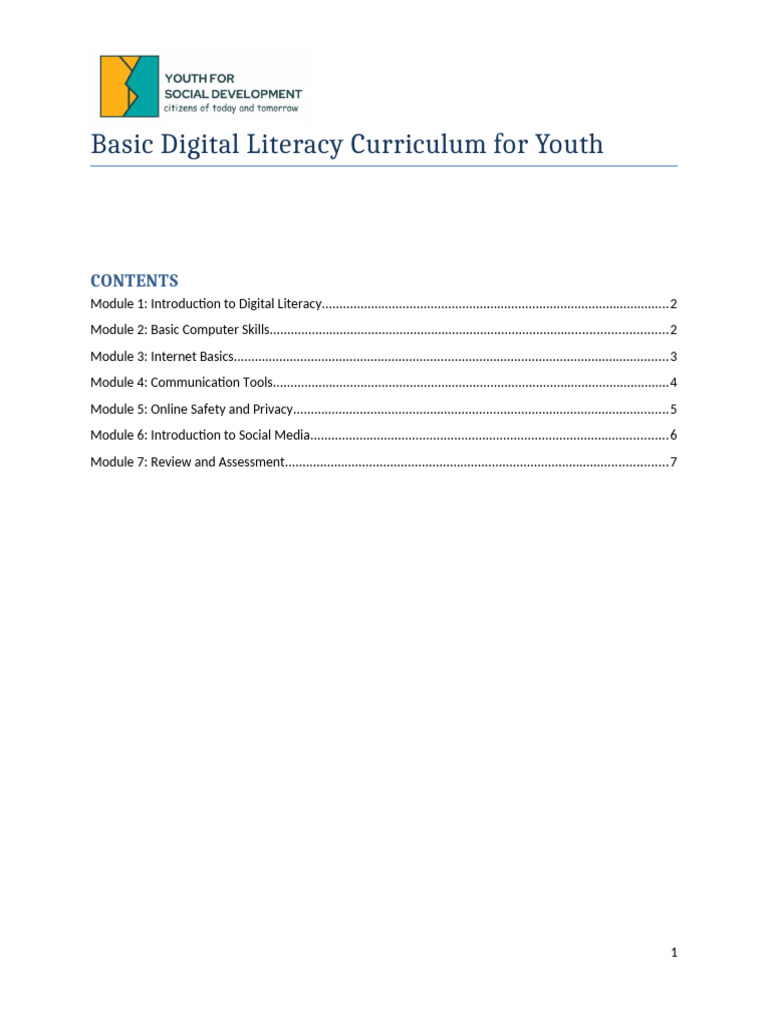 Basic Digital Literacy Training Module | PDF | Social Media | Popular ...