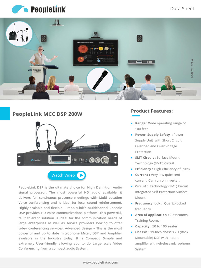 Peoplelink MCC DSP 200W 2024 2 | PDF | Microphone | Power Supply