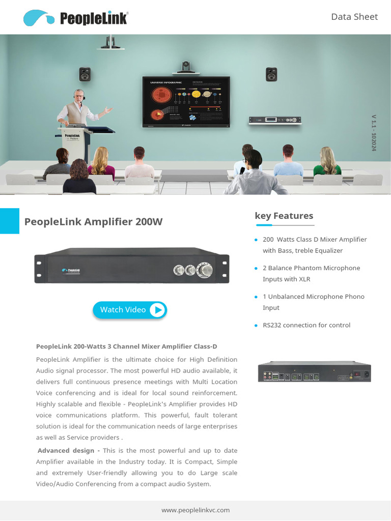 Peoplelink Amplifier 200W 2024 3 | PDF | Amplifier | Microphone